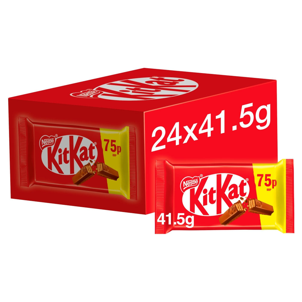 Wholesale Nestle Kit Kat 4 Finger Milk Chocolate 41.5g 75p PMP - 24 Count | Appleton Sweets