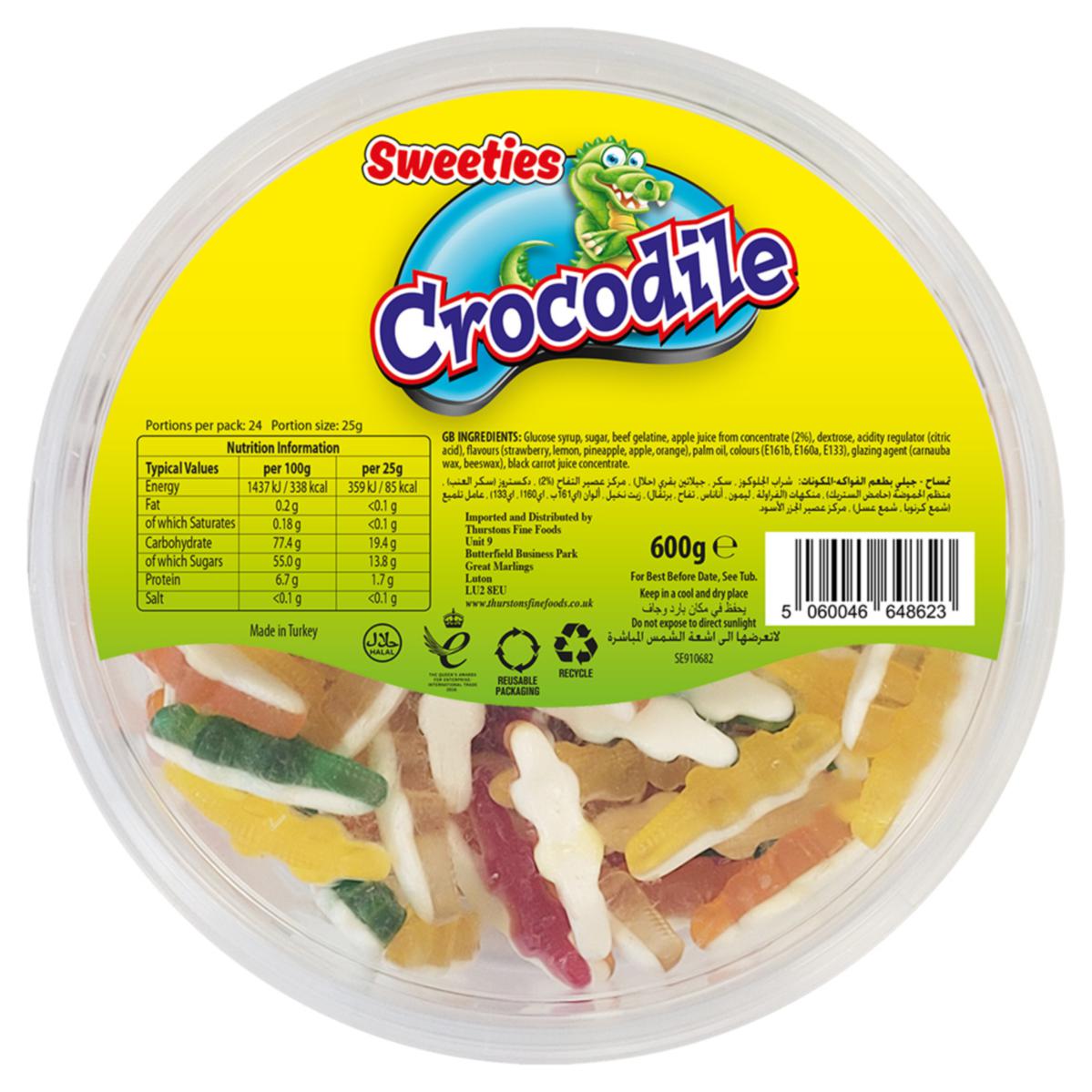 Wholesale Sweeties Halal Gummy Crocodile Tub 600g - 4 Count | Appleton ...