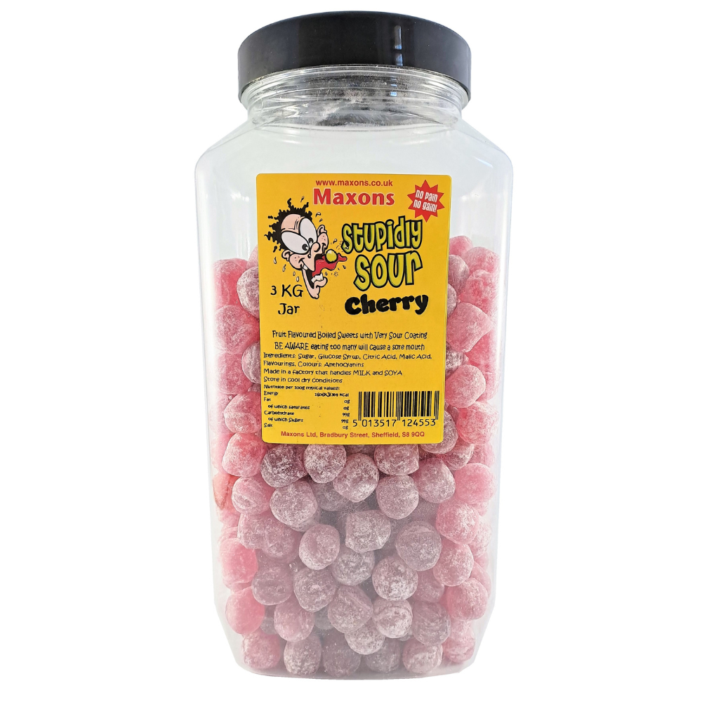 Wholesale Maxons Stupidly Sour Cherry Sweets - 3kg | Appleton Sweets