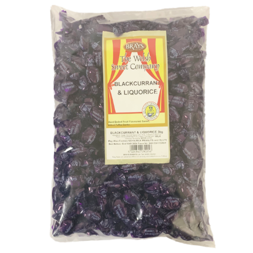 Wholesale Brays Blackcurrant & Liquorice Wrapped - 3kg | Appleton Sweets