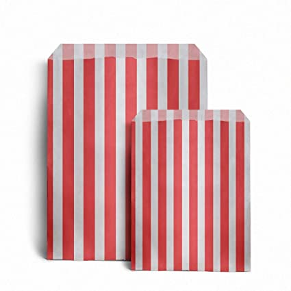 Wholesale Red Stripe Candy Bags 5x7 - 1000 Count | Appleton Sweets