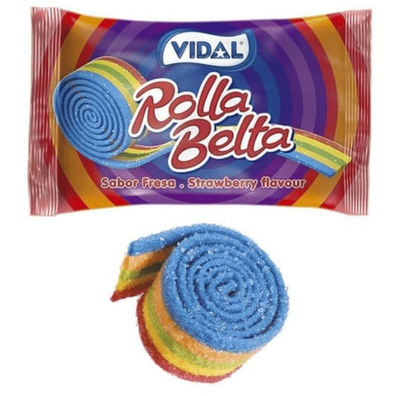 Wholesale Vidal Rainbow Rolla Belts - 24 Count | Appleton Sweets